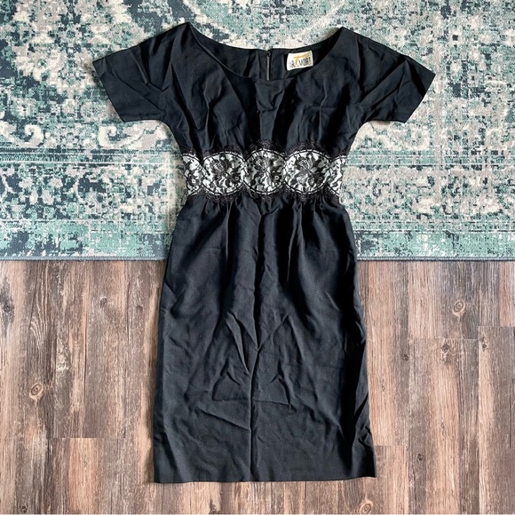 Mr. Mort | Dresses | Vintage Mr Mort Black Cocktail Sheath Dress White ...